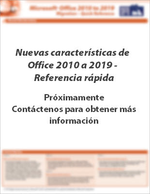 Nuevas características de Office 2010 a 2019 - Referencia rápida – Digital Content Factory Ltd.